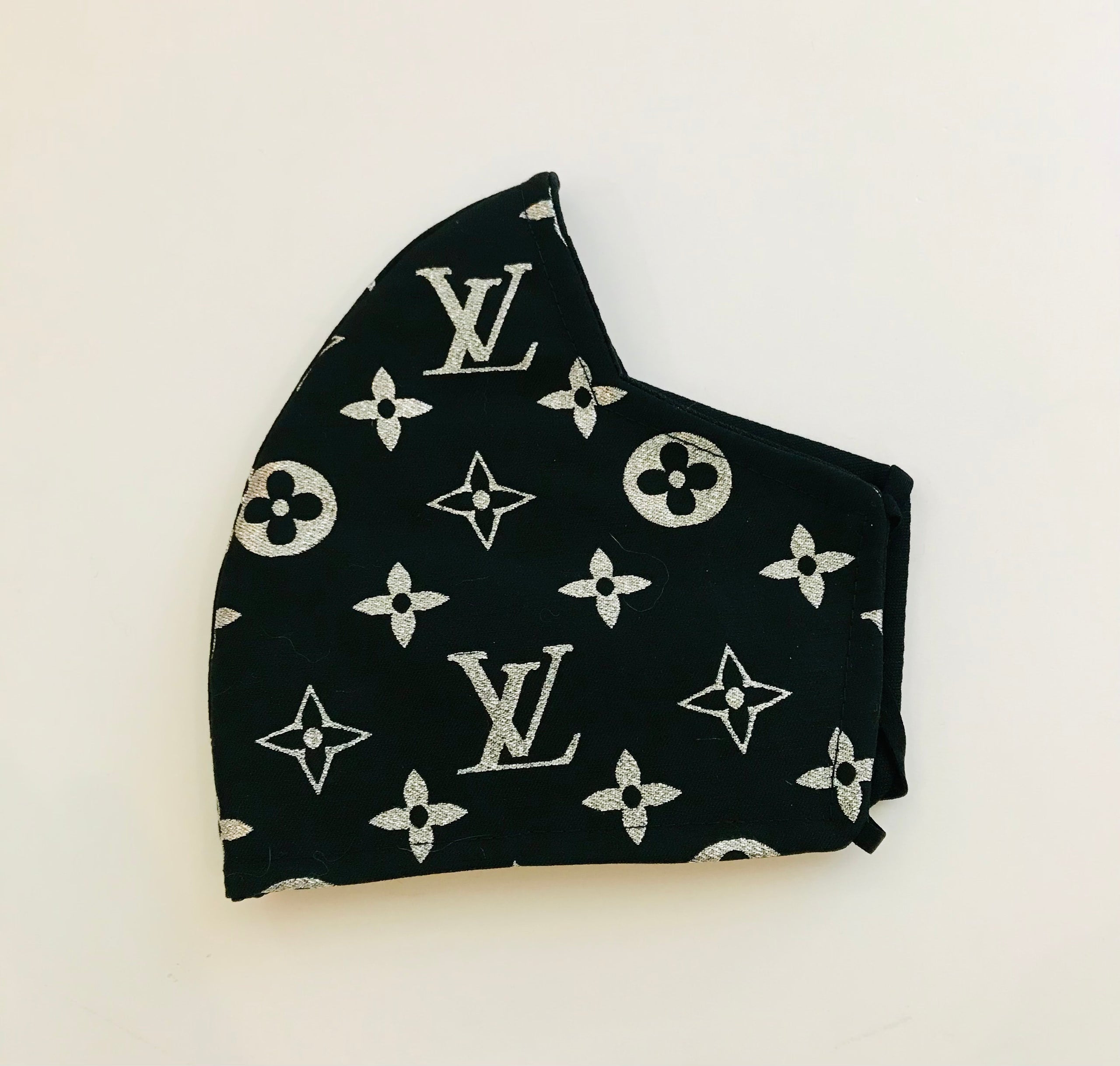 Face Mask - Louis Vuitton Black & Silver Jacquard LARGE | Venus & Virgo